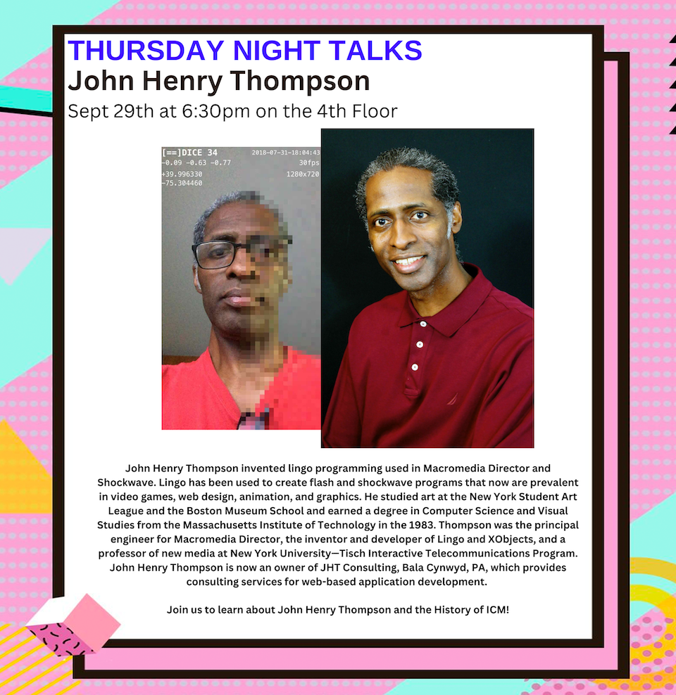 Sep 29 6:30PM – ITP/IMA Thursday Night Talks: History of ICM with John ...